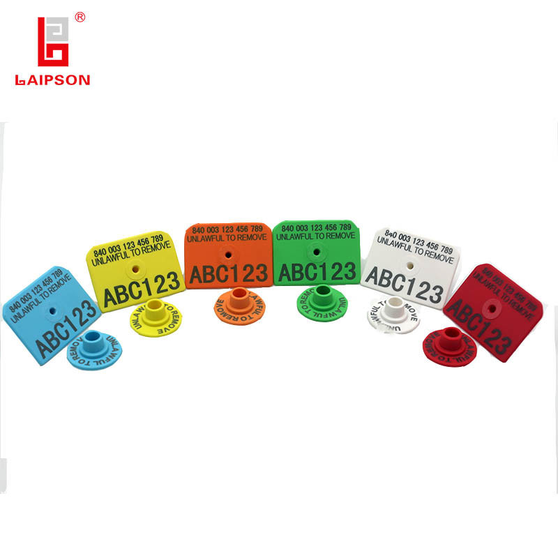 Swine Yellow Livestock 52*38mm Pig Ear Tags