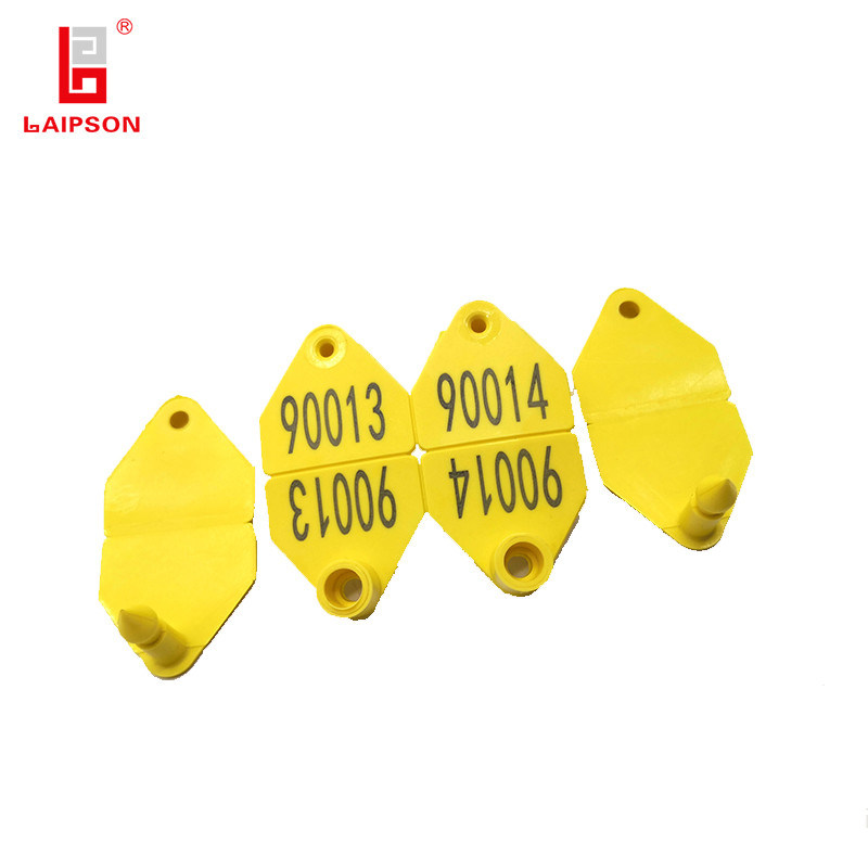 35MM Laser Numbered Rfid Sheep Tags Double Livestock ID Tracking
