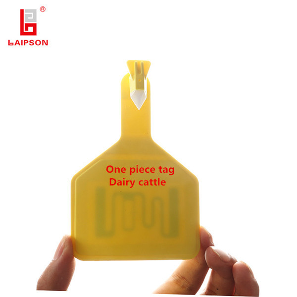 113*75mm Yellow UHF RFID Tags Cattle Tracking Long Distance 8-10m