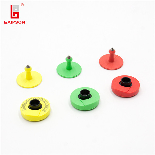Round Reuse FDX-B TPU EID RFID Animal Ear Tag yellow color ISO11784 ...